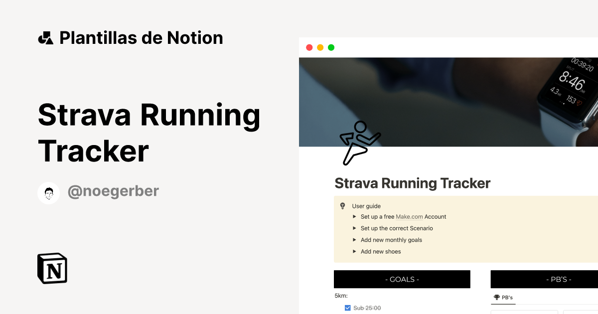 Plantilla Strava Running Tracker de Strava Running Tracker | Notion ...