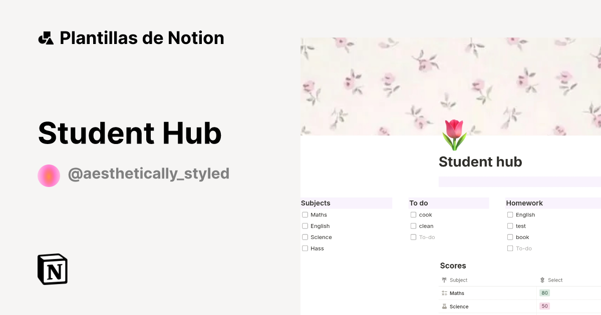 Plantilla Student Hub | Notion Marketplace