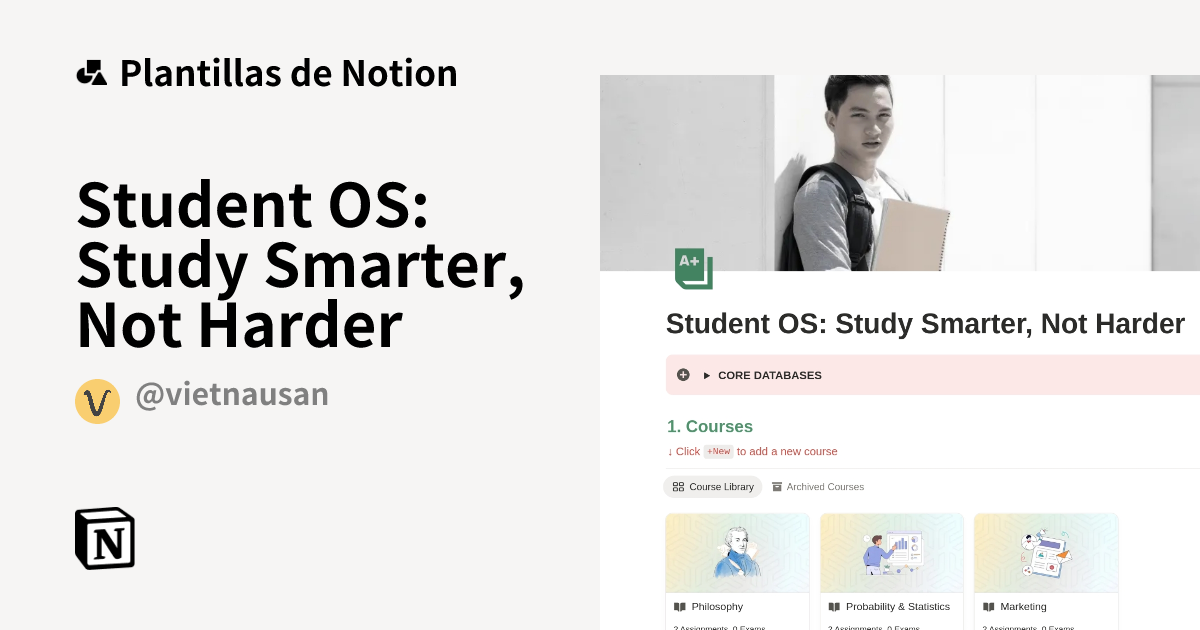 Plantilla Student OS: Study Smarter, Not Harder de Việt Nâu Sần ...
