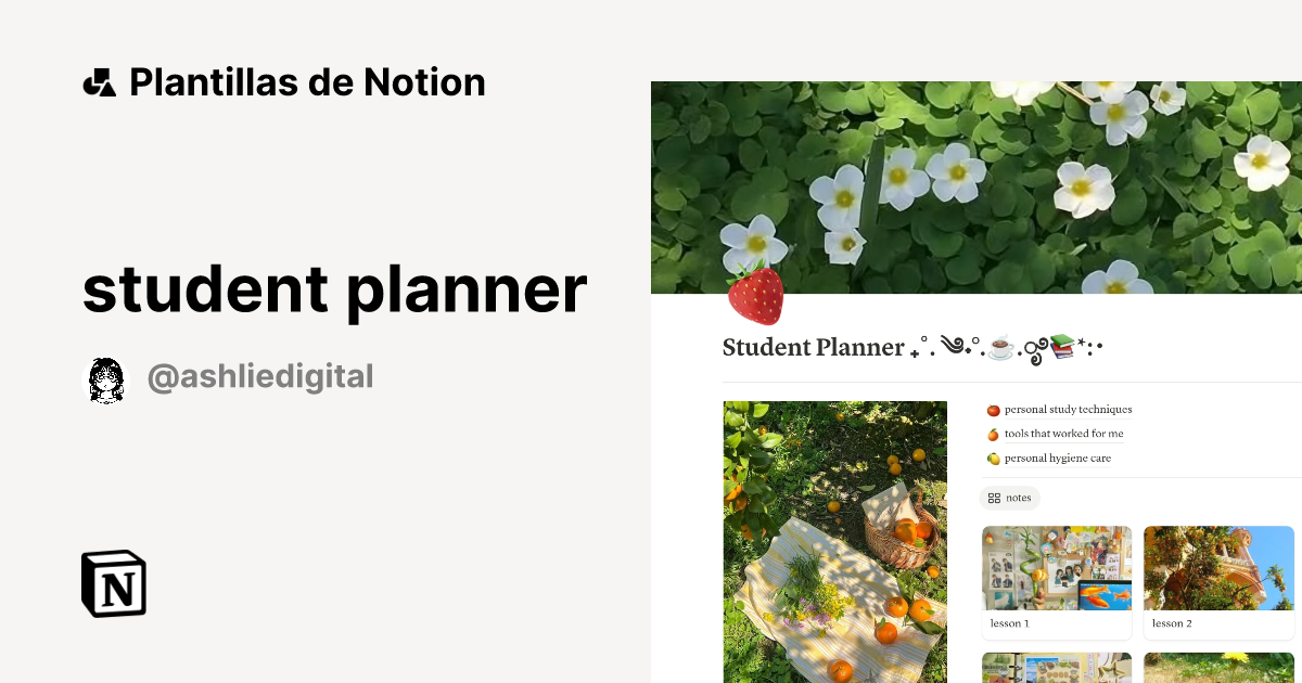 Plantilla student planner | Notion Marketplace
