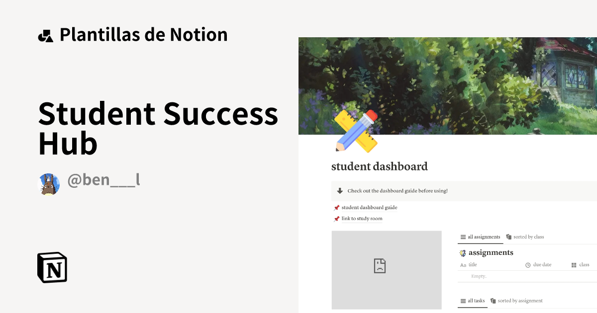 Plantilla Student Success Hub | Notion Marketplace