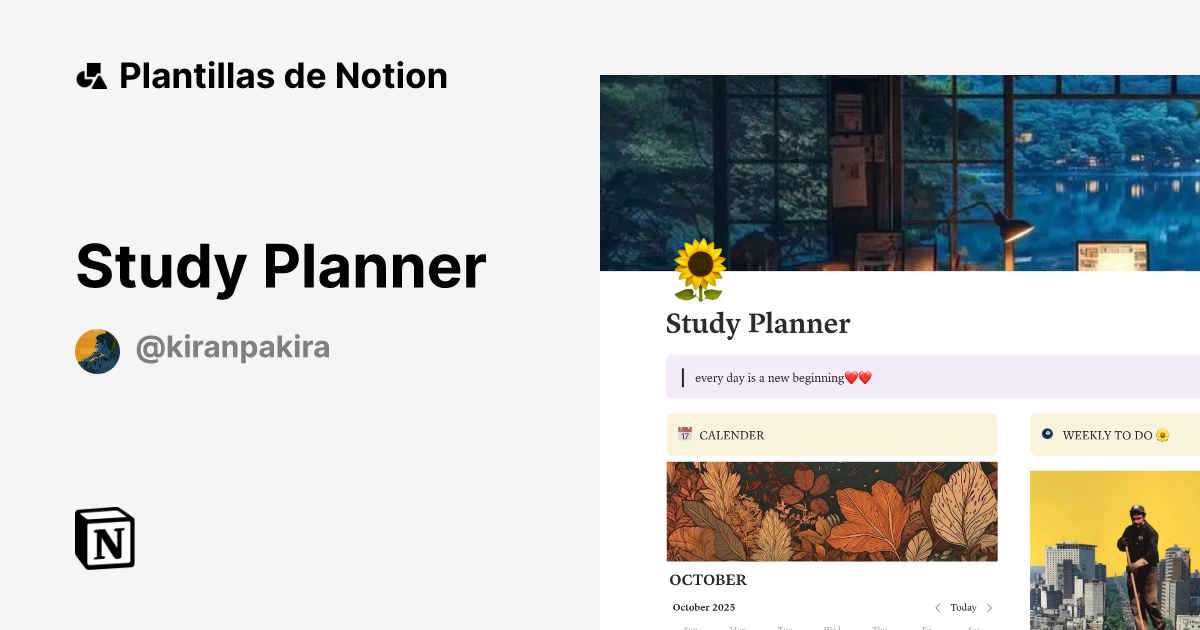 Plantilla Study Planner | Notion Marketplace
