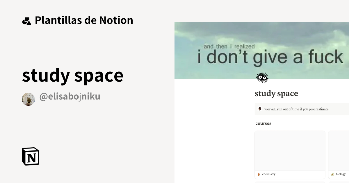 Plantilla study space | Notion Marketplace