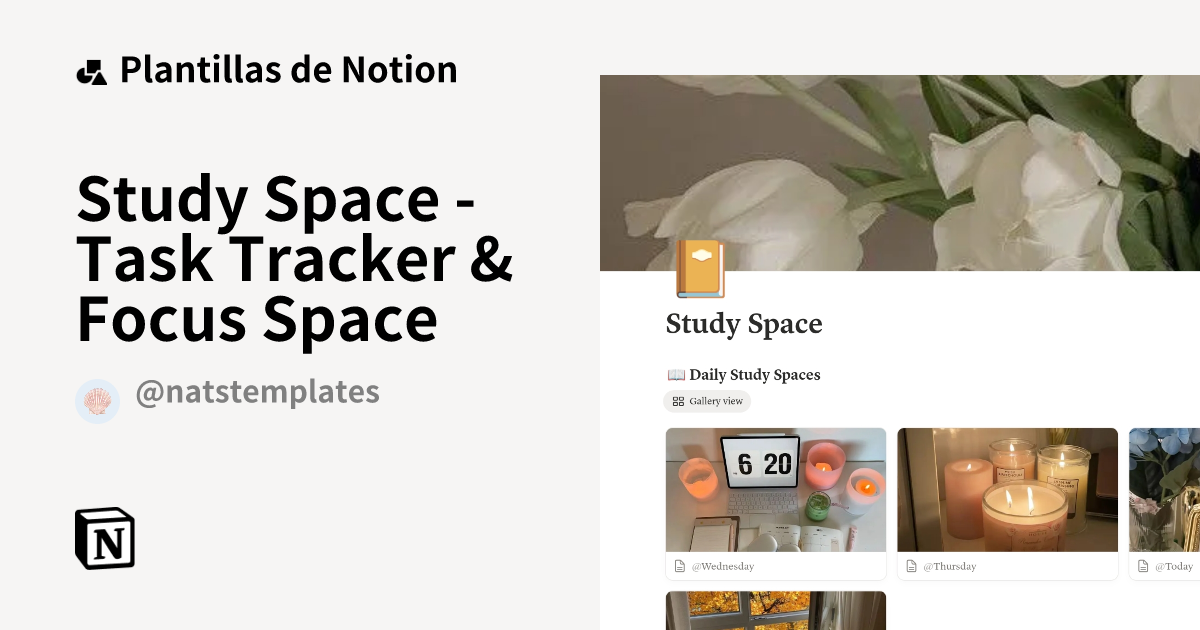 Plantilla Study Space - Task Tracker & Focus Space | Notion Marketplace