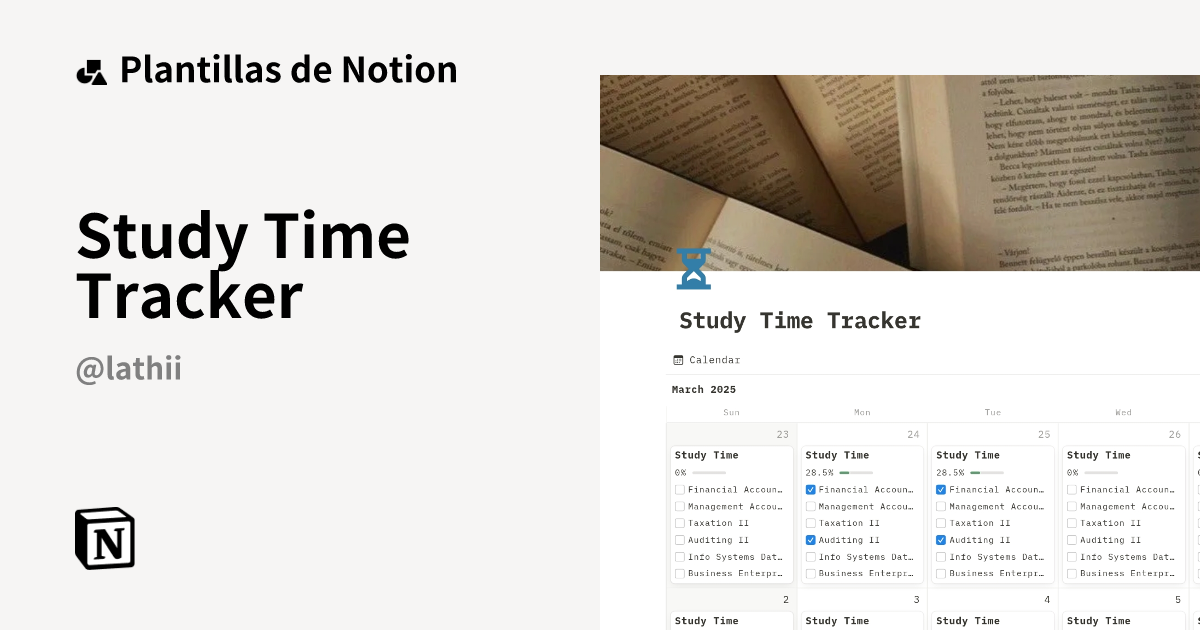 Plantilla Study Time Tracker | Notion Marketplace