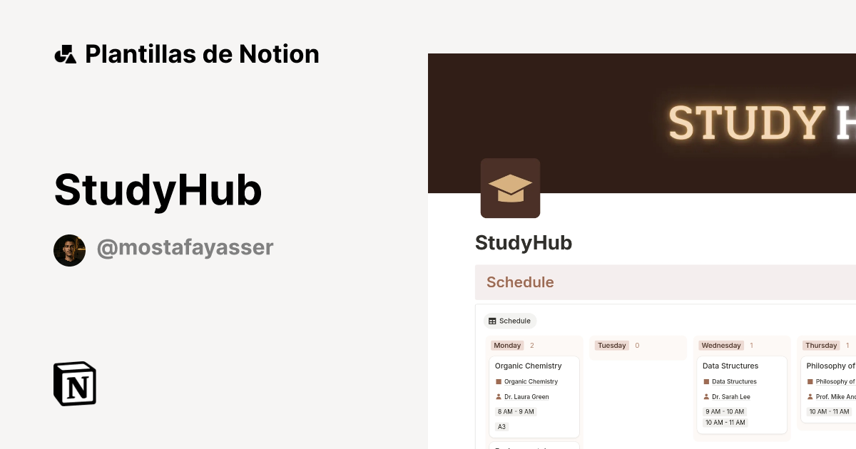 Plantilla StudyHub | Notion Marketplace