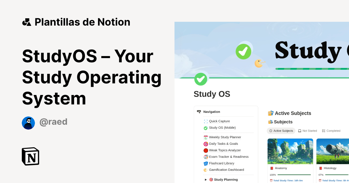 Plantilla StudyOS – Your Study Operating System | Notion Marketplace