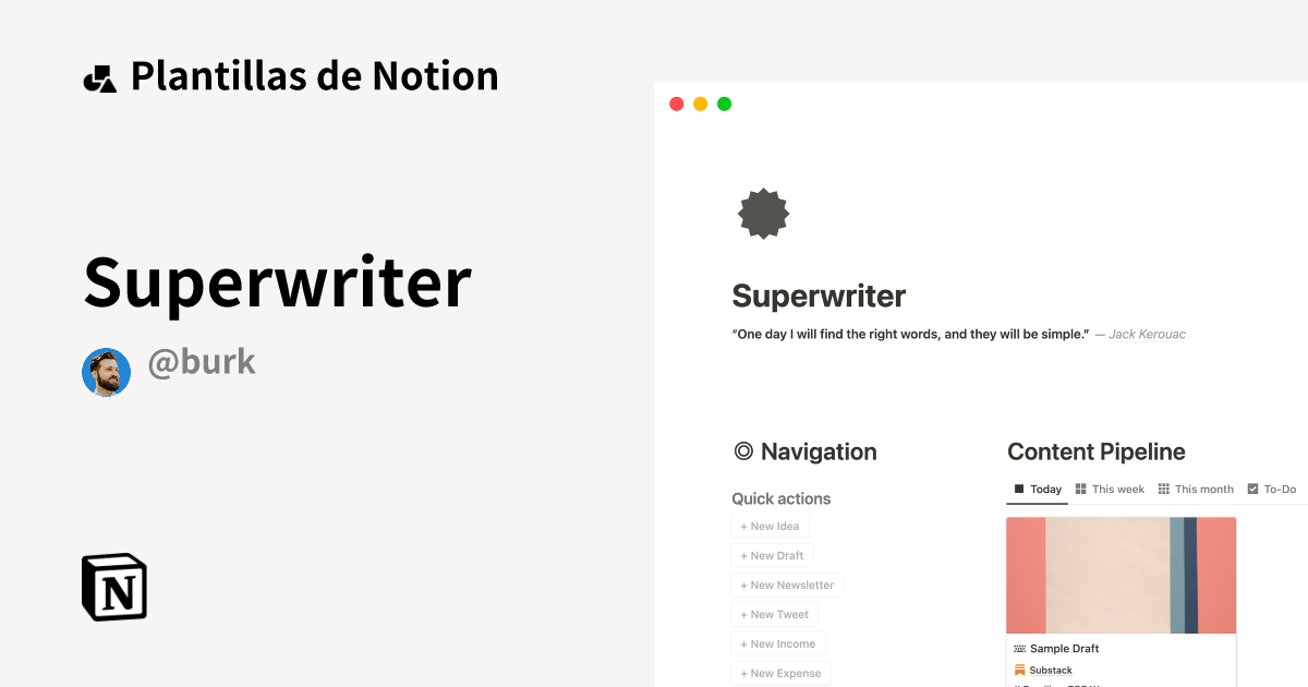 Plantilla Superwriter | Notion Marketplace