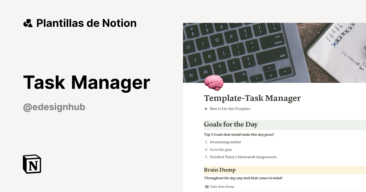 Plantilla Task Manager | Notion Marketplace