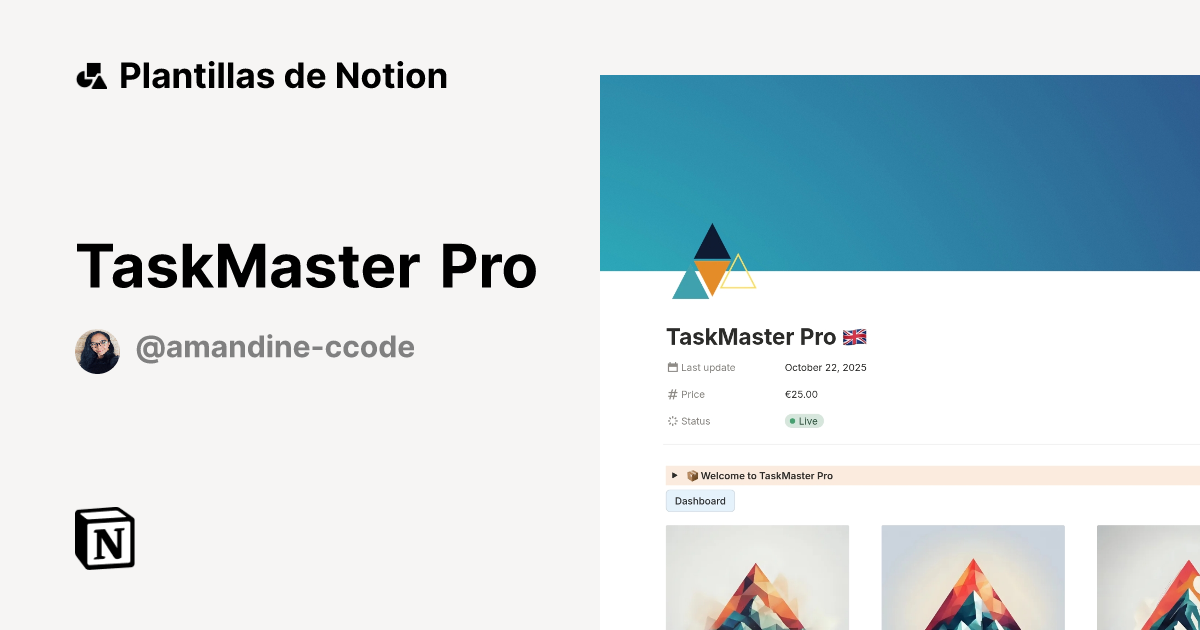 Plantilla TaskMaster Pro de Craft CODE | Notion Marketplace