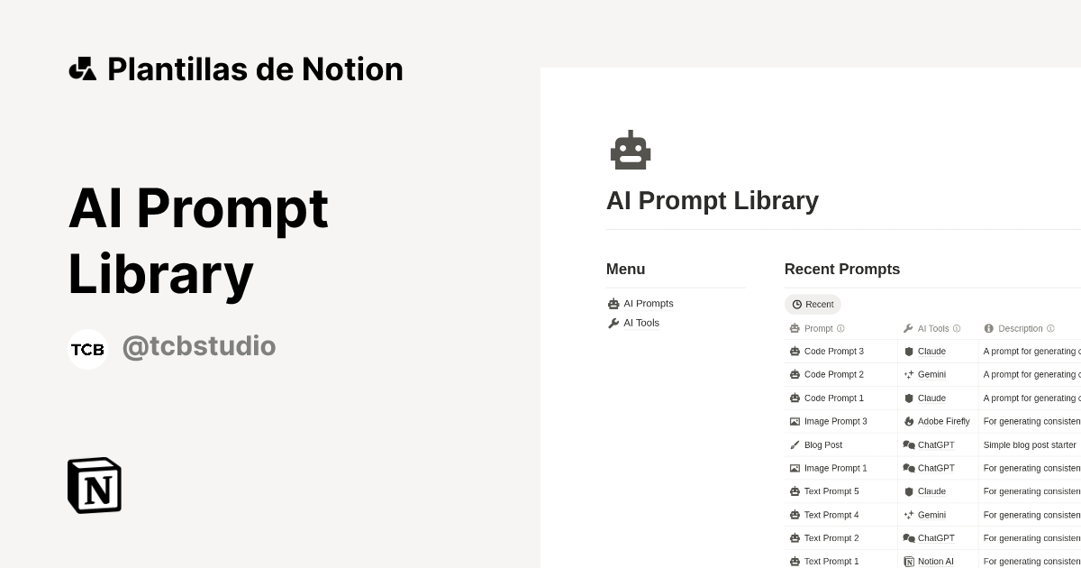 Plantilla AI Prompt Library | Notion Marketplace