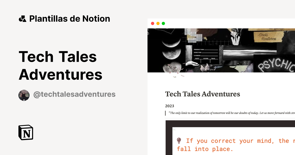 Plantilla Tech Tales Adventures de tech tales | Notion Marketplace