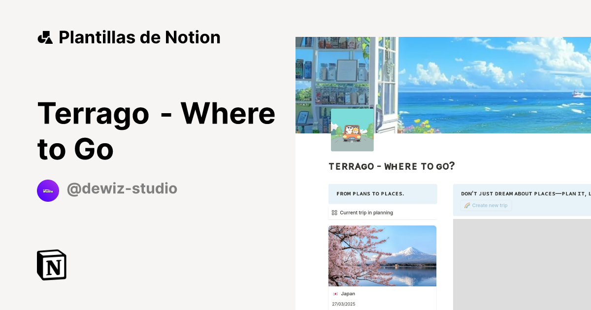 Plantilla Terrago - Where to Go | Notion Marketplace