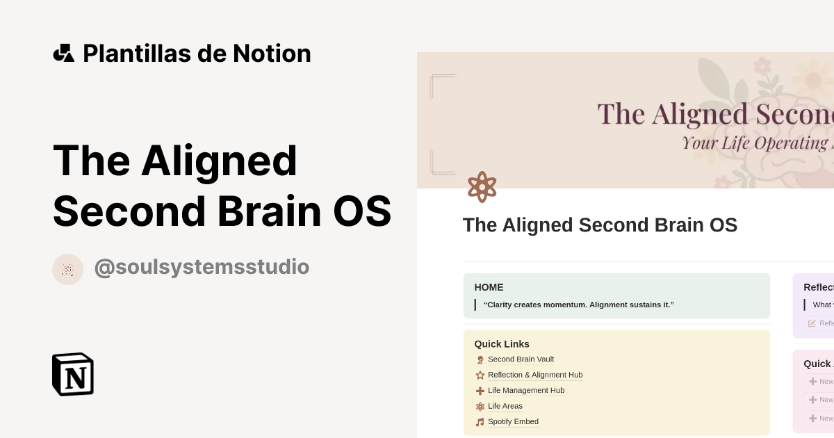 Plantilla The Aligned Second Brain OS | Notion Marketplace
