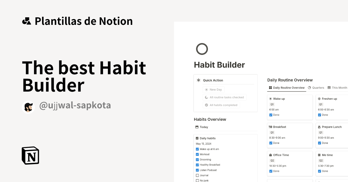 Plantilla The best Habit Builder | Notion Marketplace