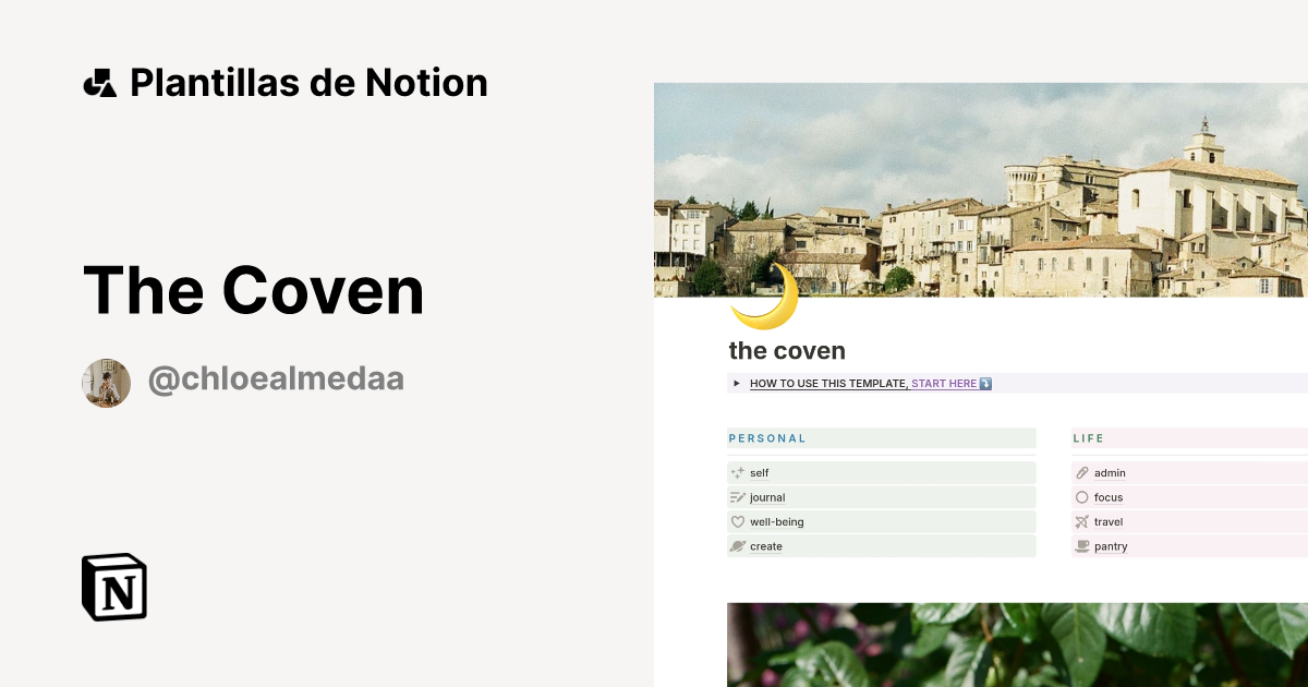 Plantilla The Coven de Chloe Almeda | Notion Marketplace