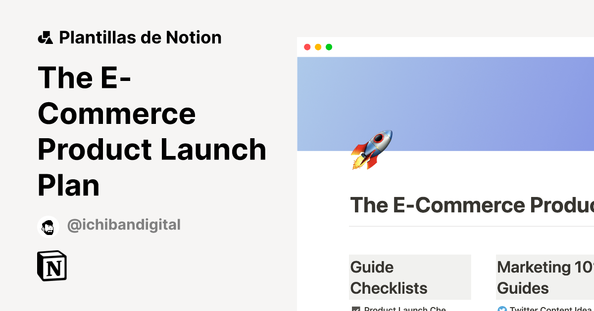 Plantilla The E-Commerce Product Launch Plan | Notion Marketplace