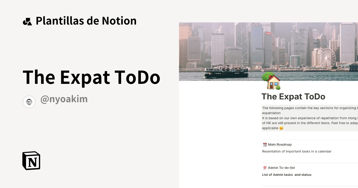 Plantilla The Expat ToDo | Notion Marketplace
