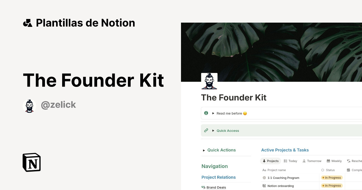 Plantilla The Founder Kit | Notion Marketplace