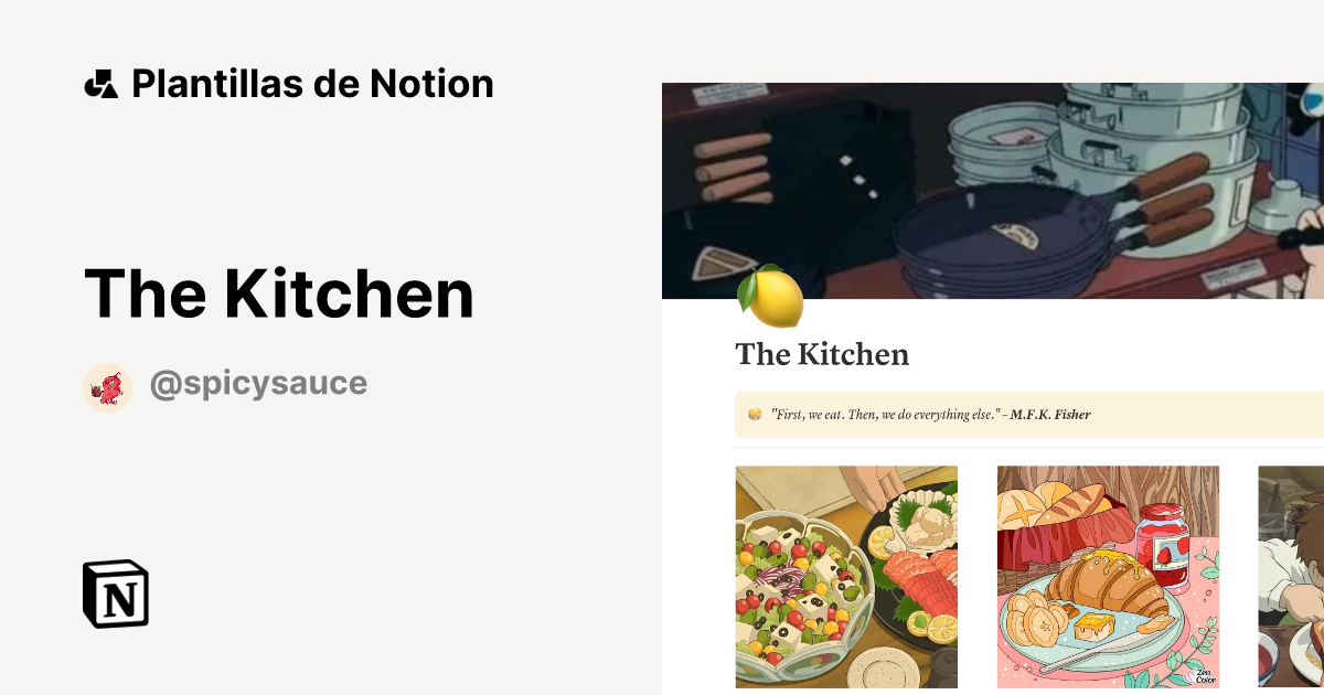 Plantilla The Kitchen | Notion Marketplace