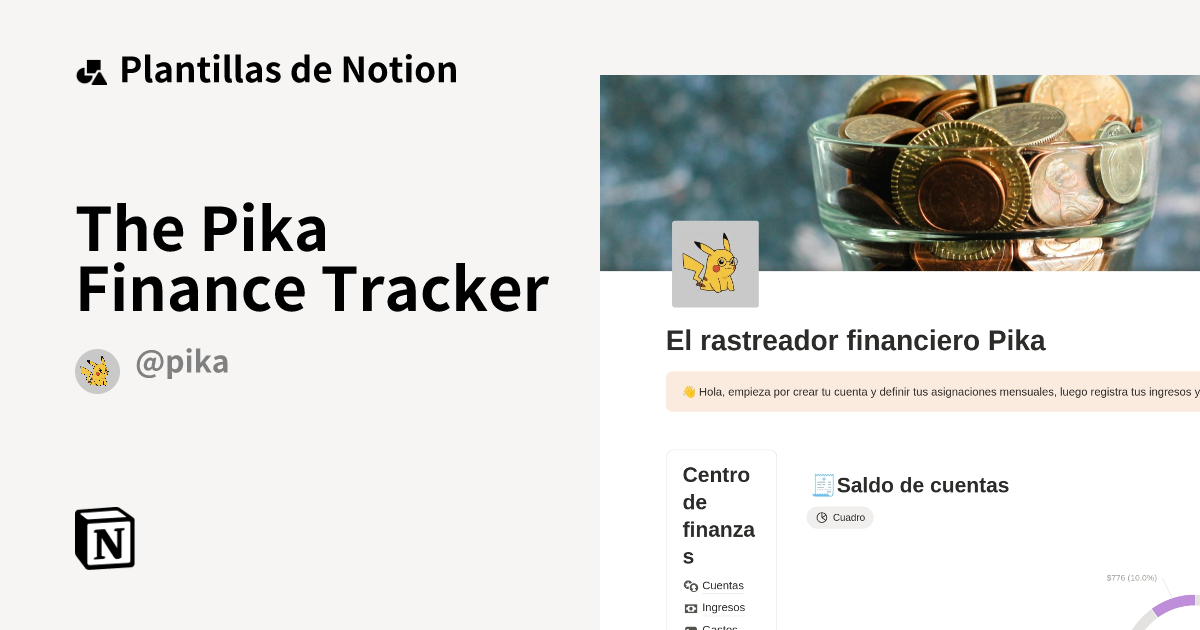 Plantilla The Pika Finance Tracker | Notion Marketplace