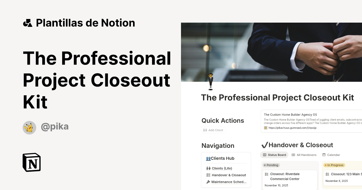 Plantilla The Professional Project Closeout Kit | Notion Marketplace