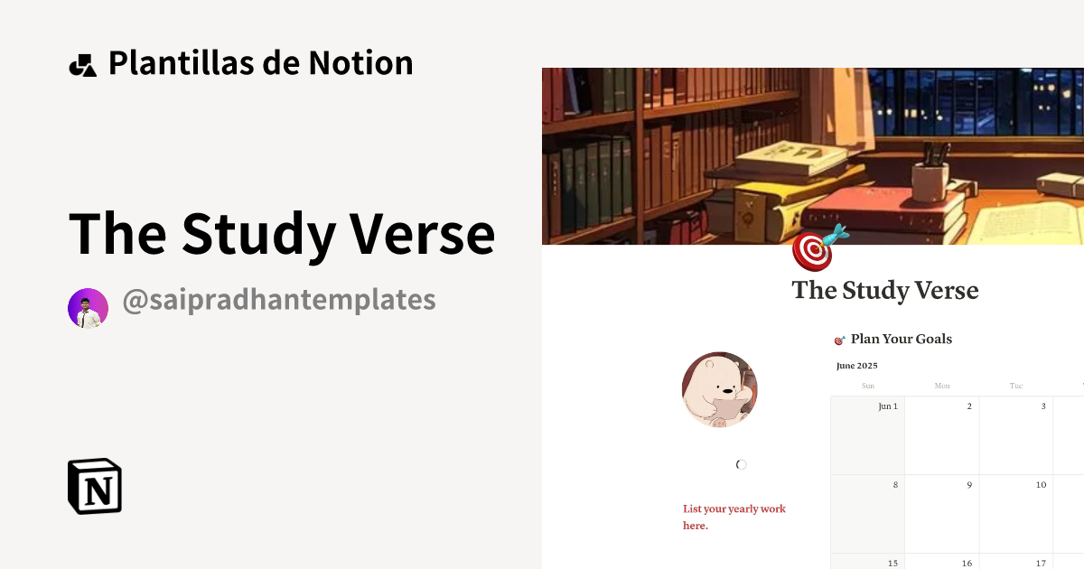 Plantilla The Study Verse | Notion Marketplace
