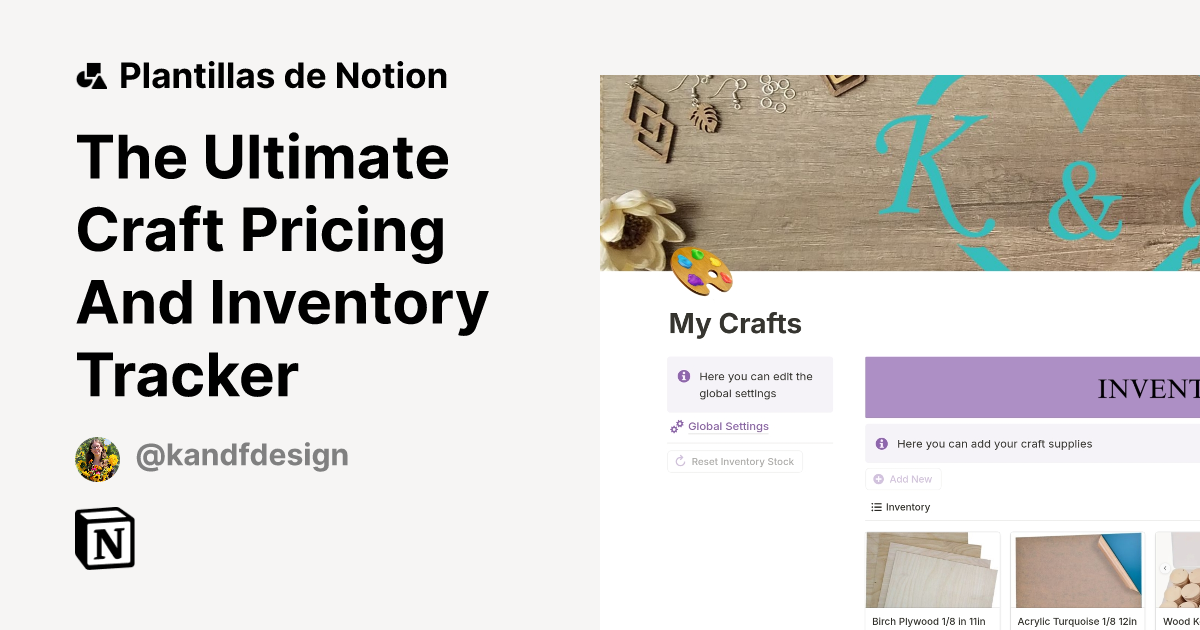Plantilla The Ultimate Craft Pricing And Inventory Tracker | Notion ...