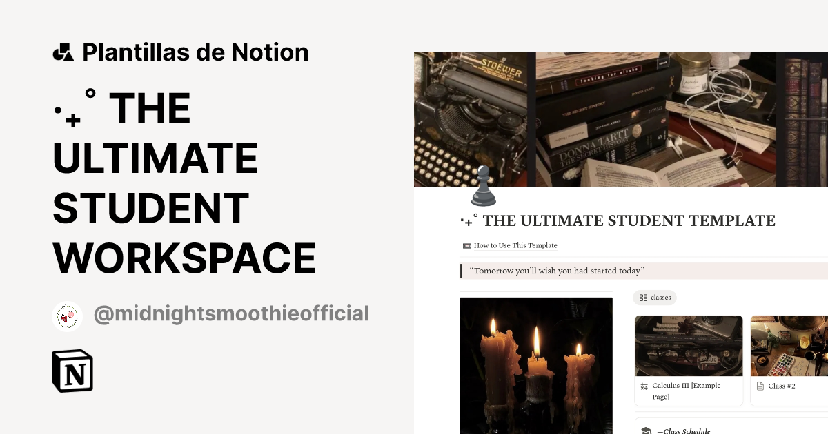 Plantilla ‧₊˚ THE ULTIMATE STUDENT WORKSPACE | Notion Marketplace