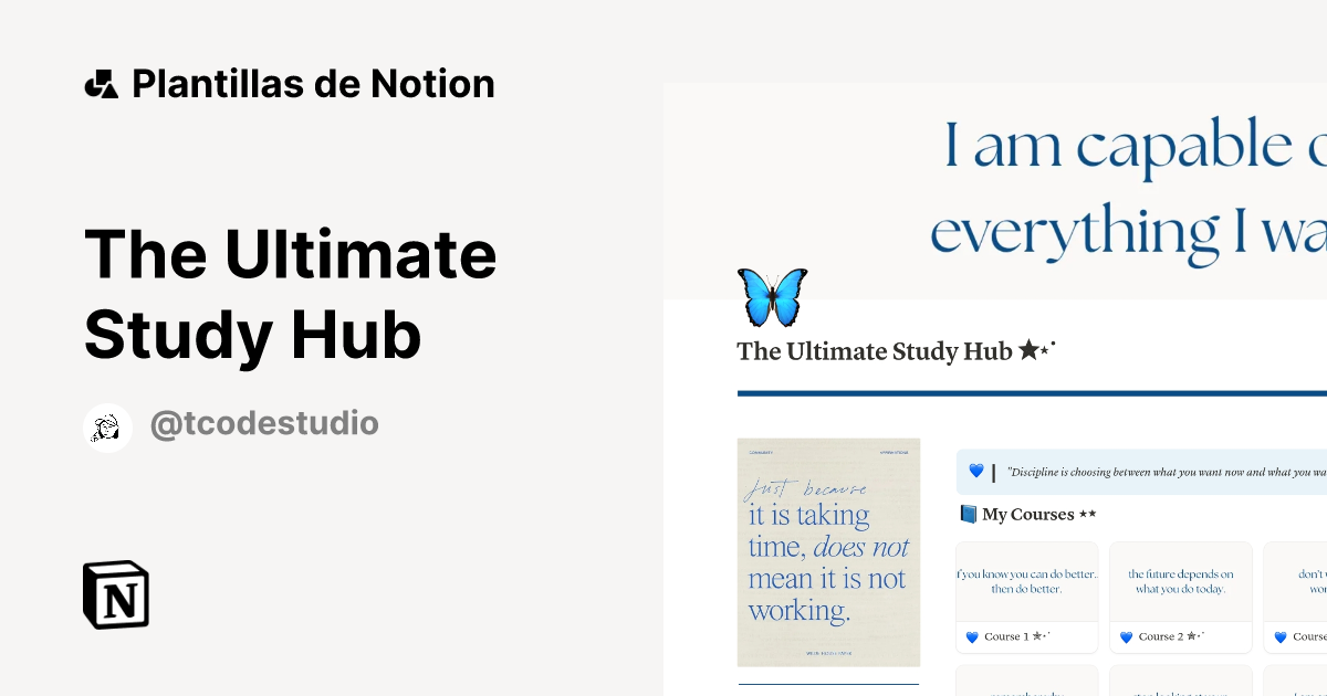 Plantilla The Ultimate Study Hub | Notion Marketplace