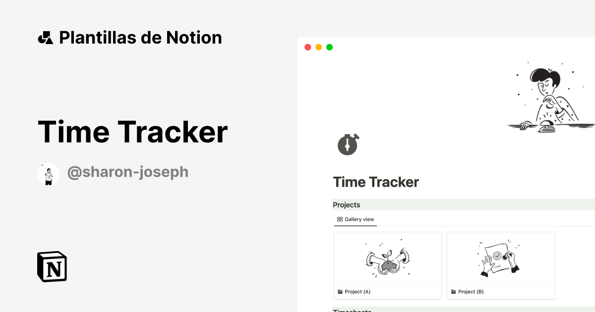 Plantilla Time Tracker de Sharon Joseph | Notion Marketplace