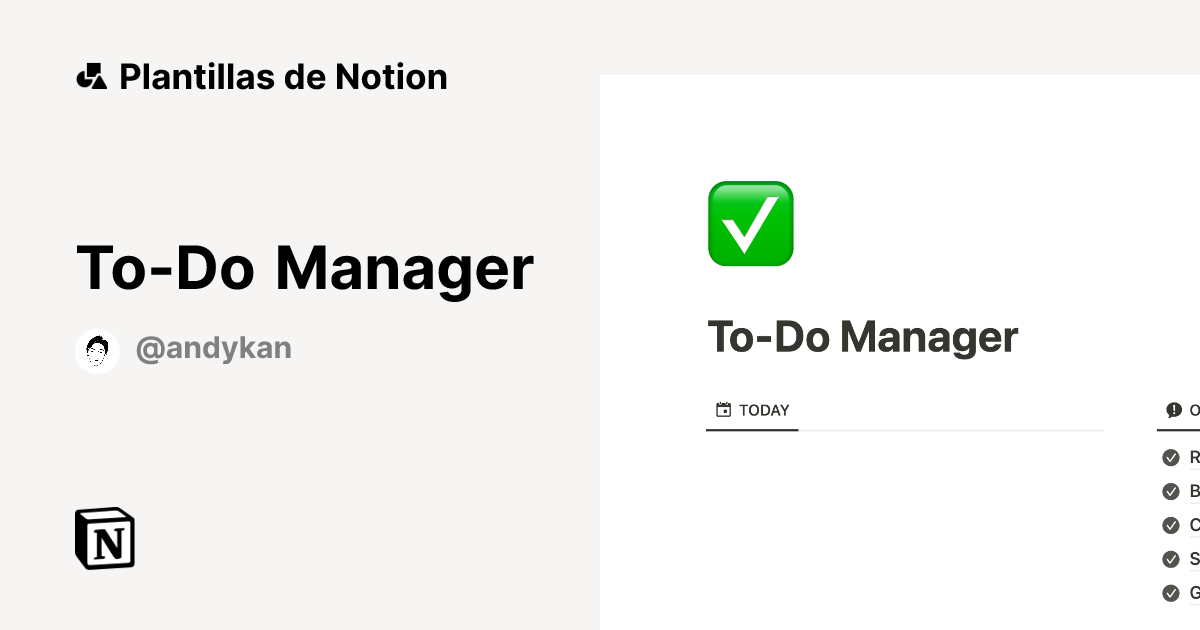 Plantilla To-Do Manager | Notion Marketplace