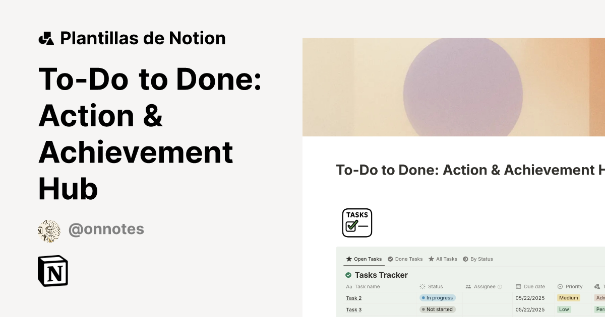 Plantilla To-Do to Done: Action & Achievement Hub | Notion Marketplace