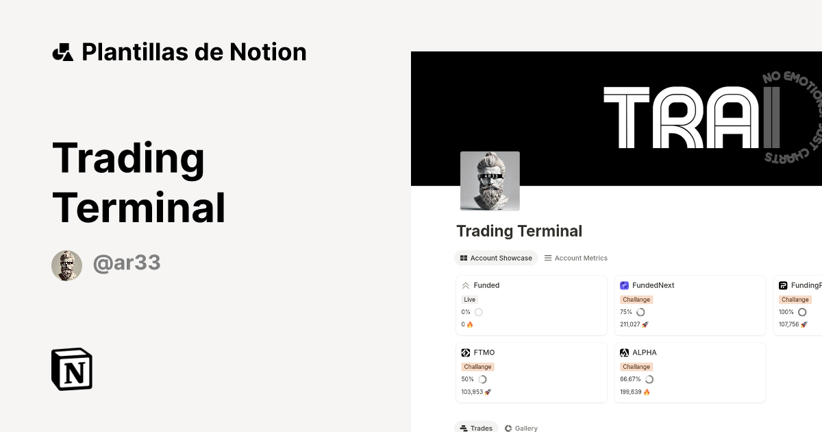 Plantilla Trading Terminal | Notion Marketplace
