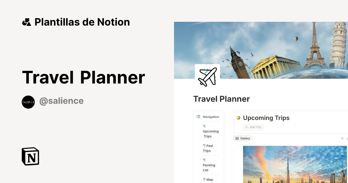 Plantilla Travel Planner | Notion Marketplace