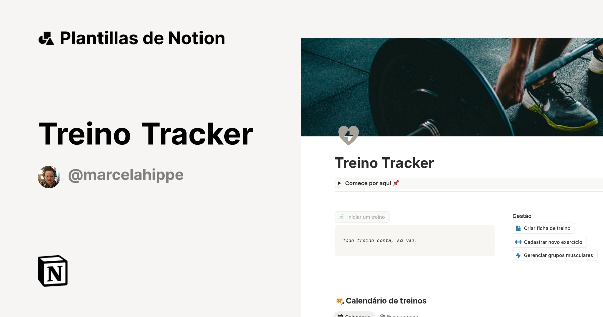 Plantilla Treino Tracker | Notion Marketplace
