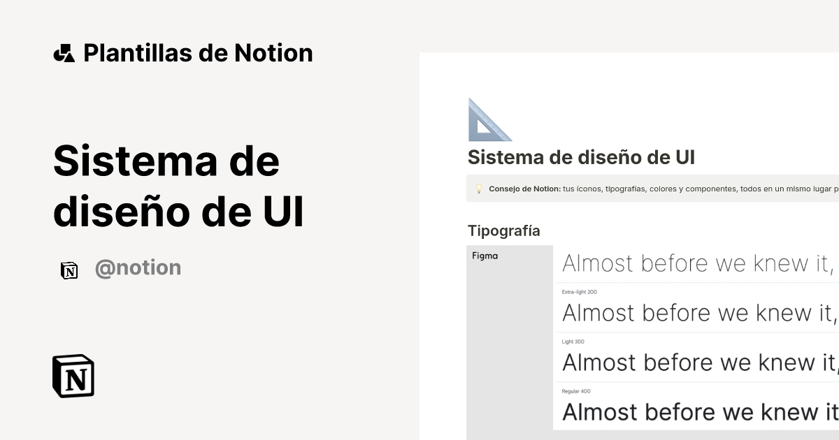 Plantilla Sistema de diseño de UI de Notion | Notion Marketplace