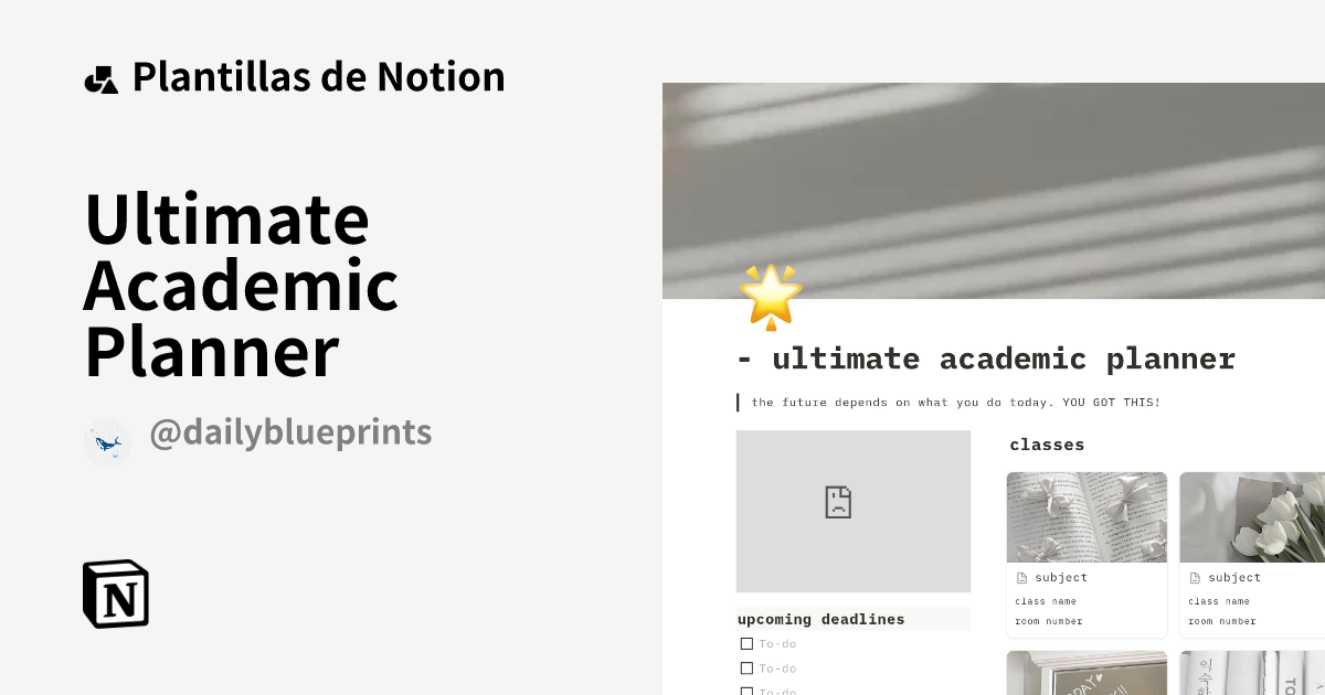Plantilla Ultimate Academic Planner | Notion Marketplace