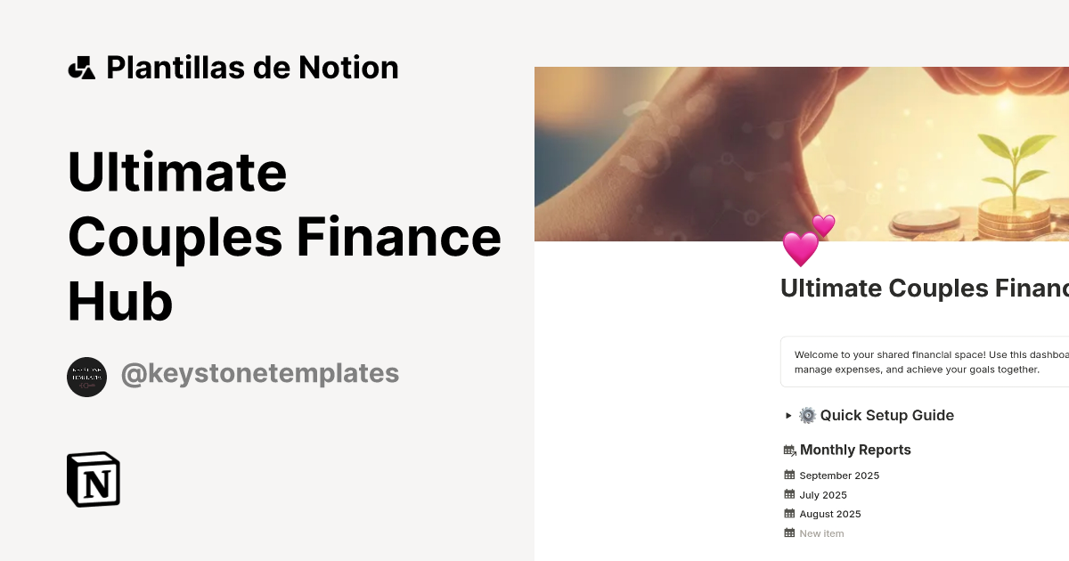 Plantilla Ultimate Couples Finance Hub de Keystone Templates | Notion ...