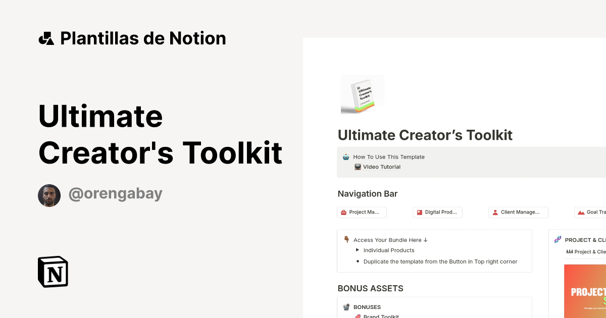 Plantilla Ultimate Creator's Toolkit | Notion Marketplace