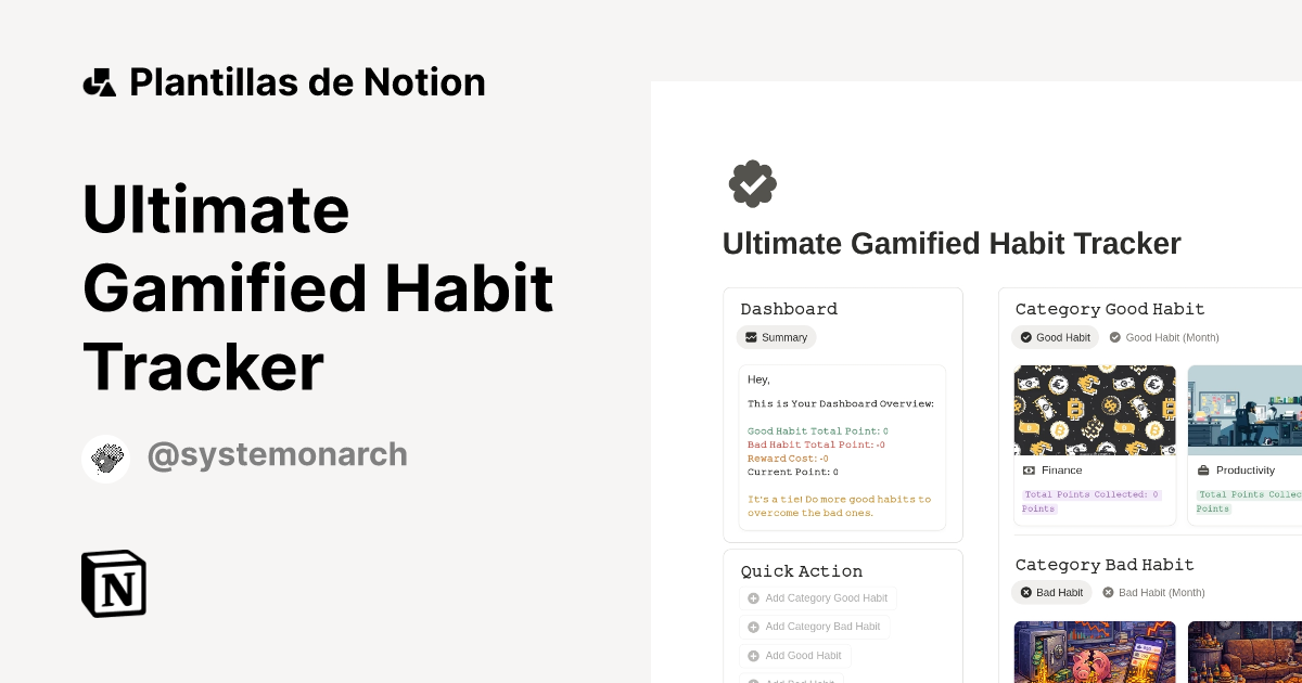 Plantilla Ultimate Gamified Habit Tracker | Notion Marketplace