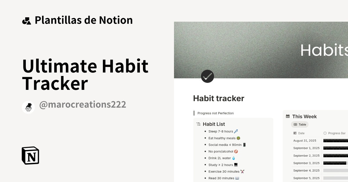 Plantilla Ultimate Habit Tracker | Notion Marketplace