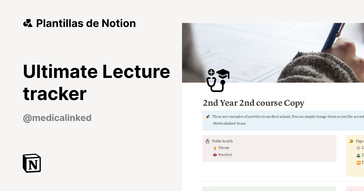 Plantilla Ultimate Lecture tracker de Dr.A | Notion Marketplace
