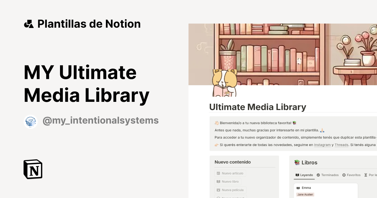 Plantilla MY Ultimate Media Library | Notion Marketplace