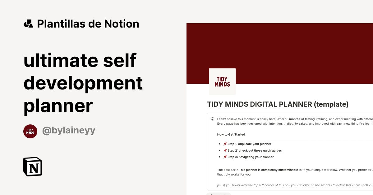 Plantilla ultimate self development planner | Notion Marketplace
