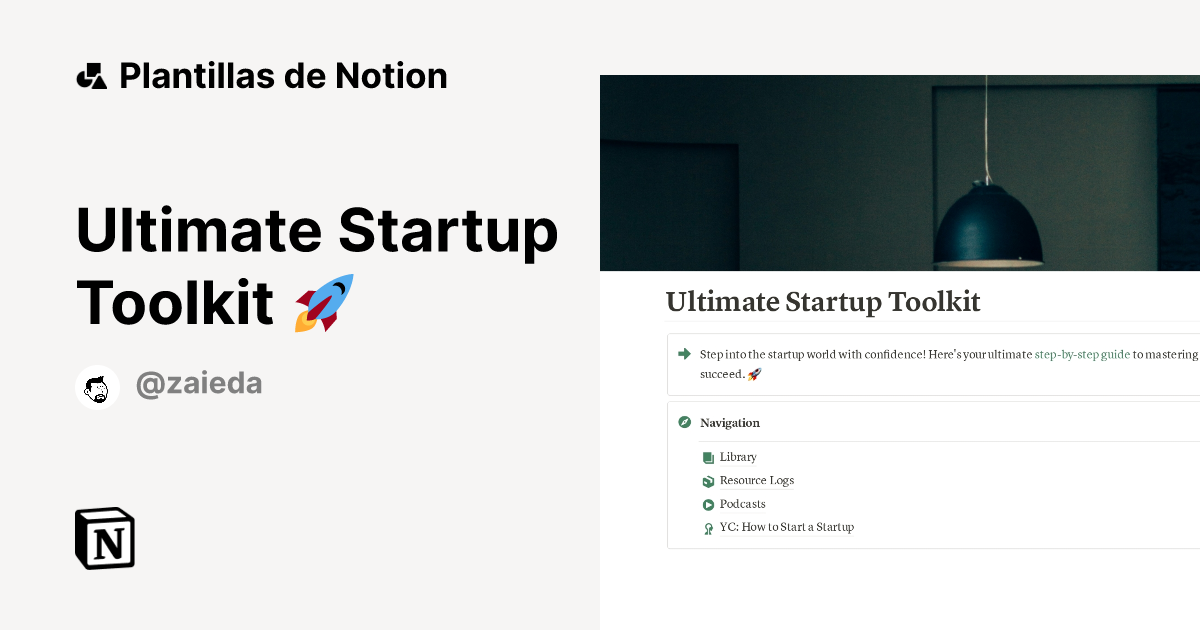Plantilla Ultimate Startup Toolkit 🚀 | Notion Marketplace