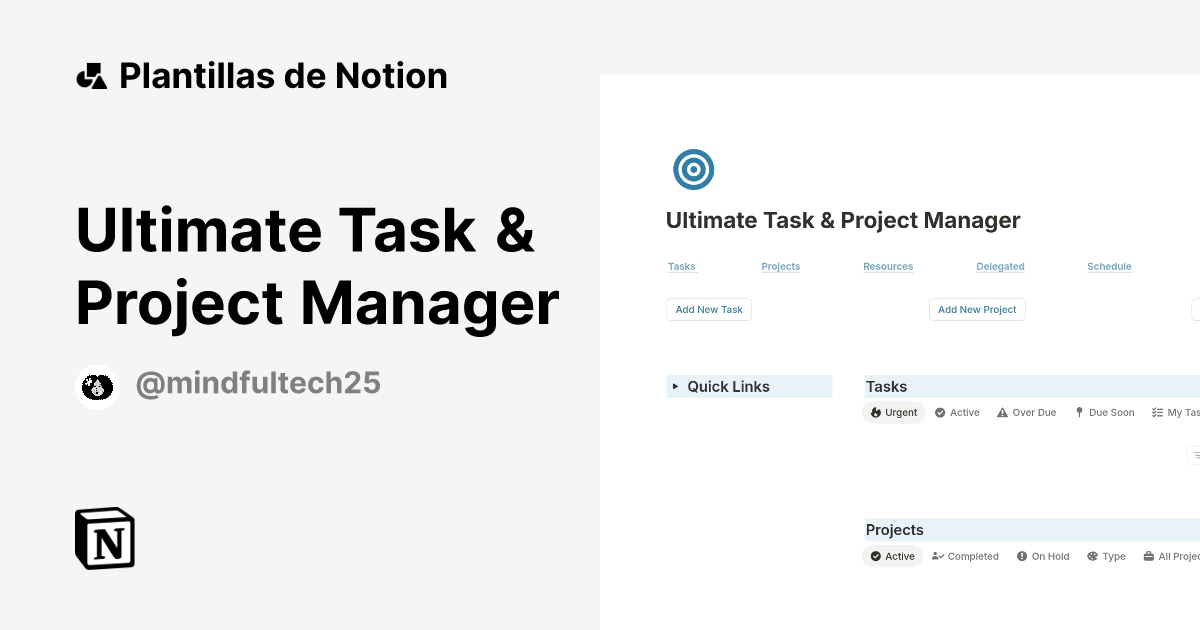 Plantilla Ultimate Task & Project Manager de Osesenaga Okieimen | Notion Marketplace