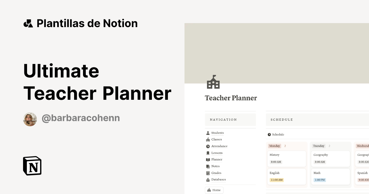 Plantilla Ultimate Teacher Planner | Notion Marketplace