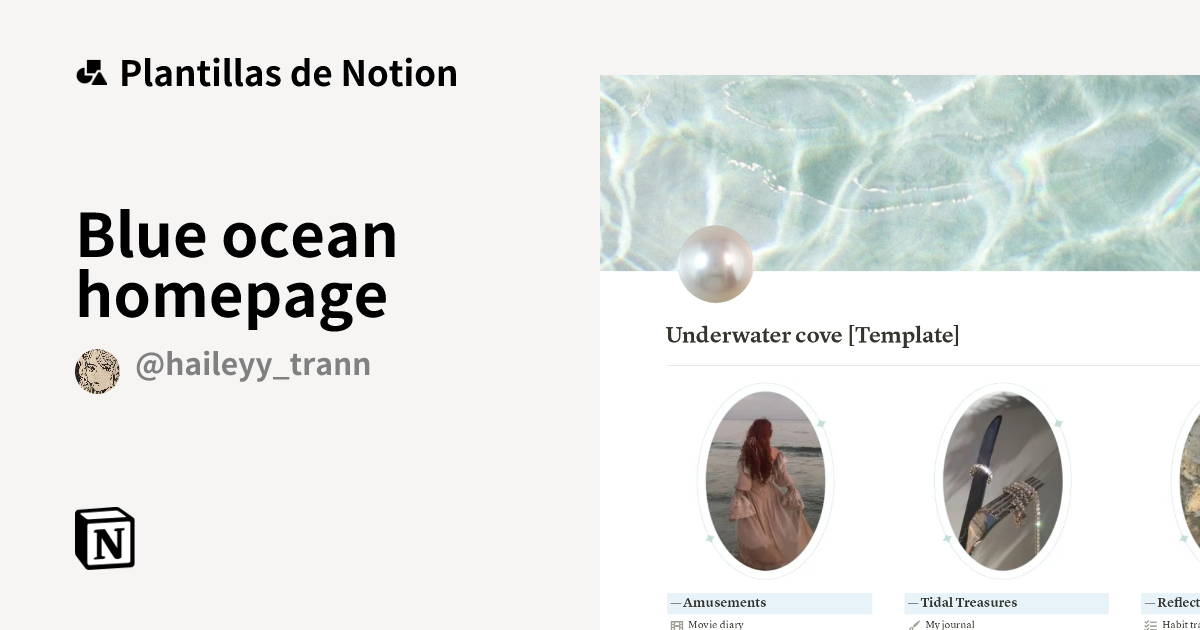 Plantilla Blue ocean homepage | Notion Marketplace