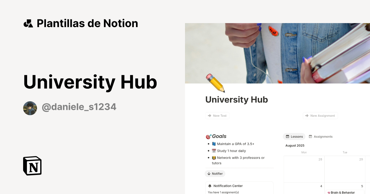 Plantilla University Hub | Notion Marketplace
